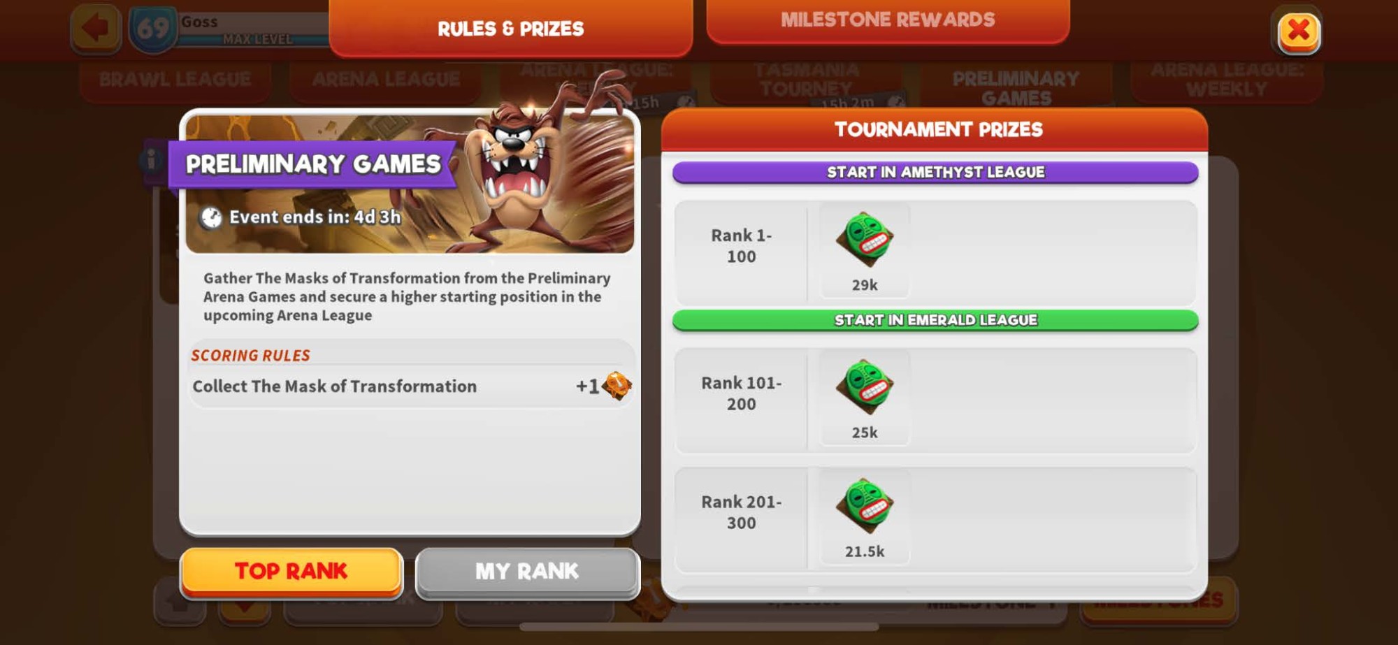 ARENA LEAGUE – RELEASE NOTES – Looney Tunes World of Mayhem