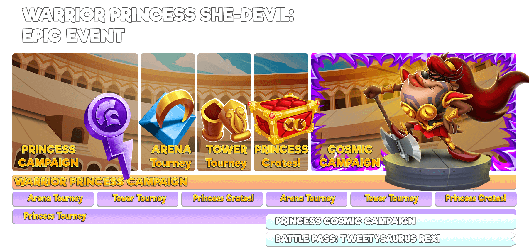 Event Overview: Warrior Princess She-Devil – Looney Tunes World of Mayhem